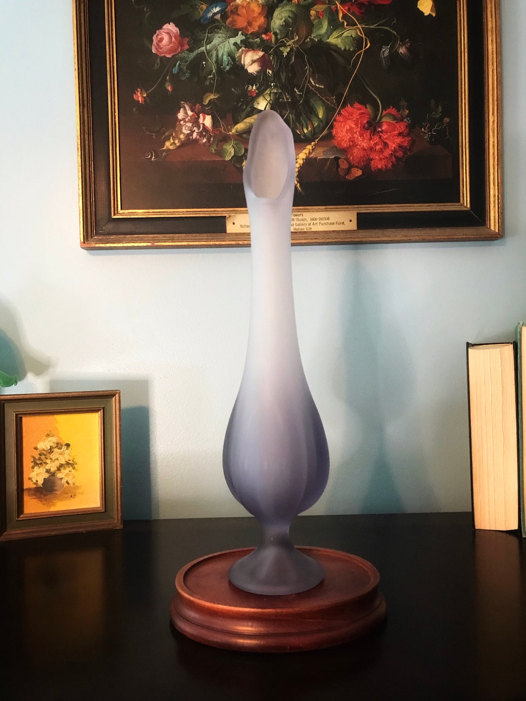 Vintage Viking Glass Swung Vase Viking Six Petal Viking Purple Swung ...