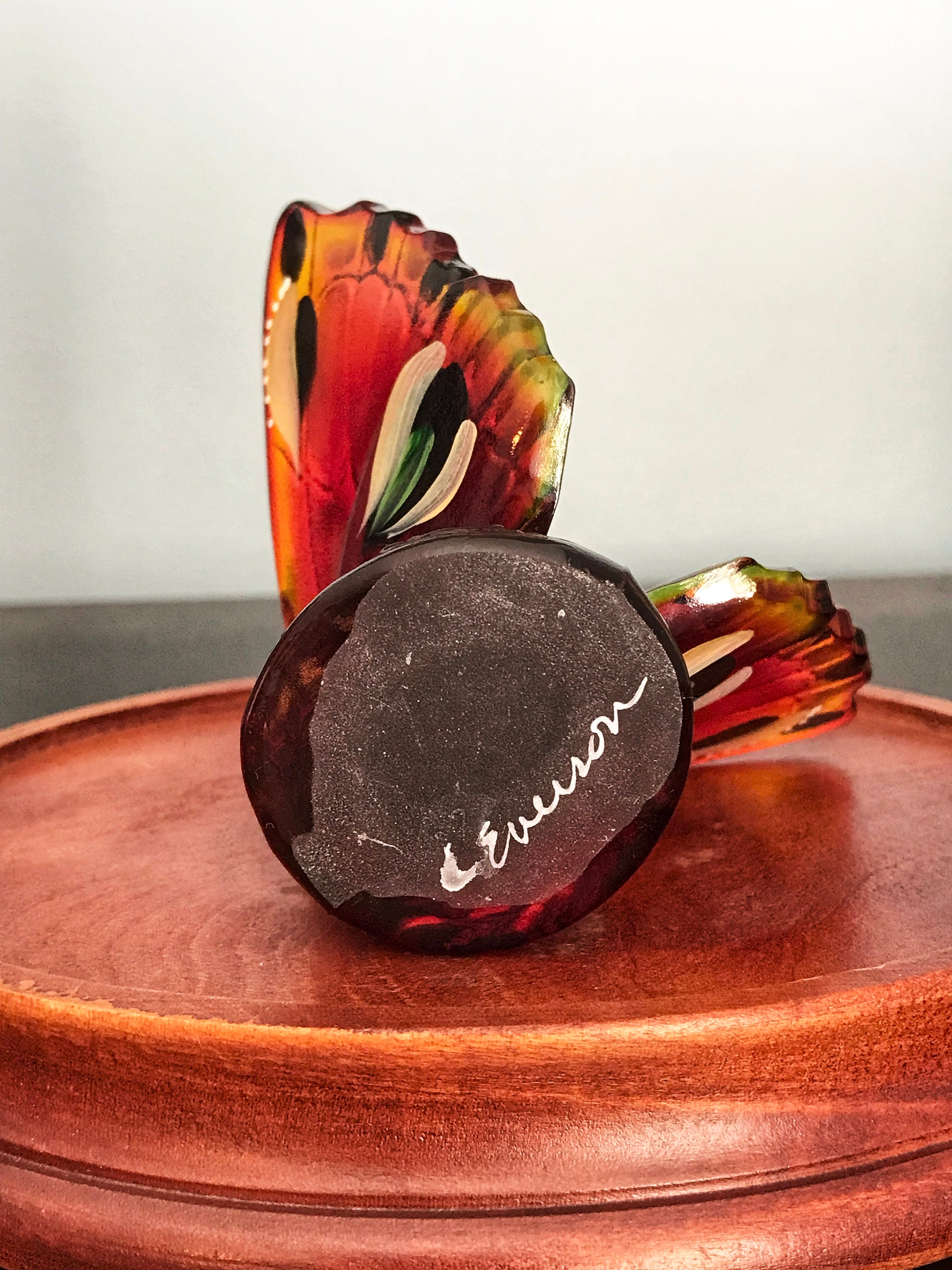 Glass Butterfly Vintage Fenton Hand Painted Butterfly Lover Gift ...