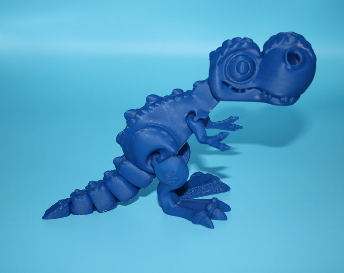Flexi T-rex blue Articulating 3D Printed Tyrannosaurus Super Cute ...