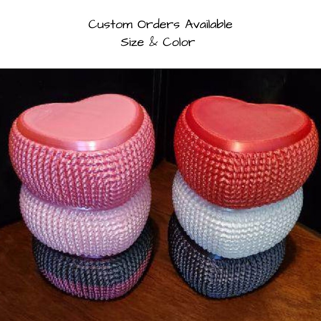 Heart Box 3D Printed Crochet Texture - Etsy