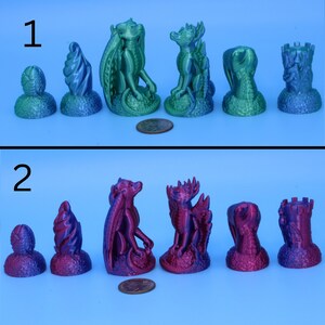 Dragon Chess Set 14 Variations - 3D Printed, Kekreations Authorized ...