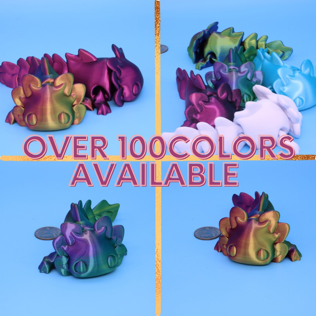 Axolotl Tadpole Flexi, Over 100 Colors Available 3D Printed Made to ...
