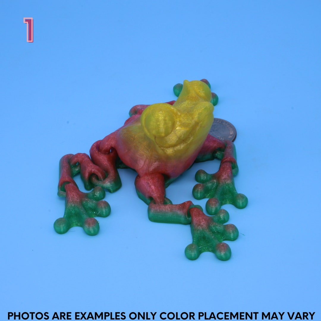 Cute Frogs 3D Printed Fidget Toy, Articulating Frog. Authorized Seller ...