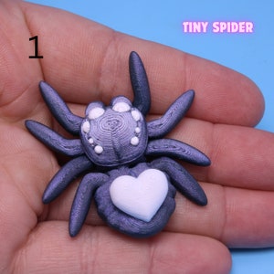 Tiny Spider With Heart 3D Printed - Etsy