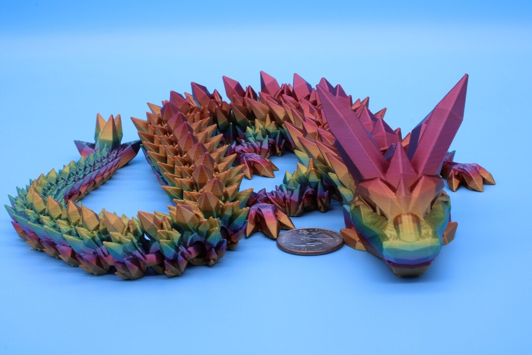 Rainbow Crystal Dragon 3D Printed Articulating Dragon - Etsy
