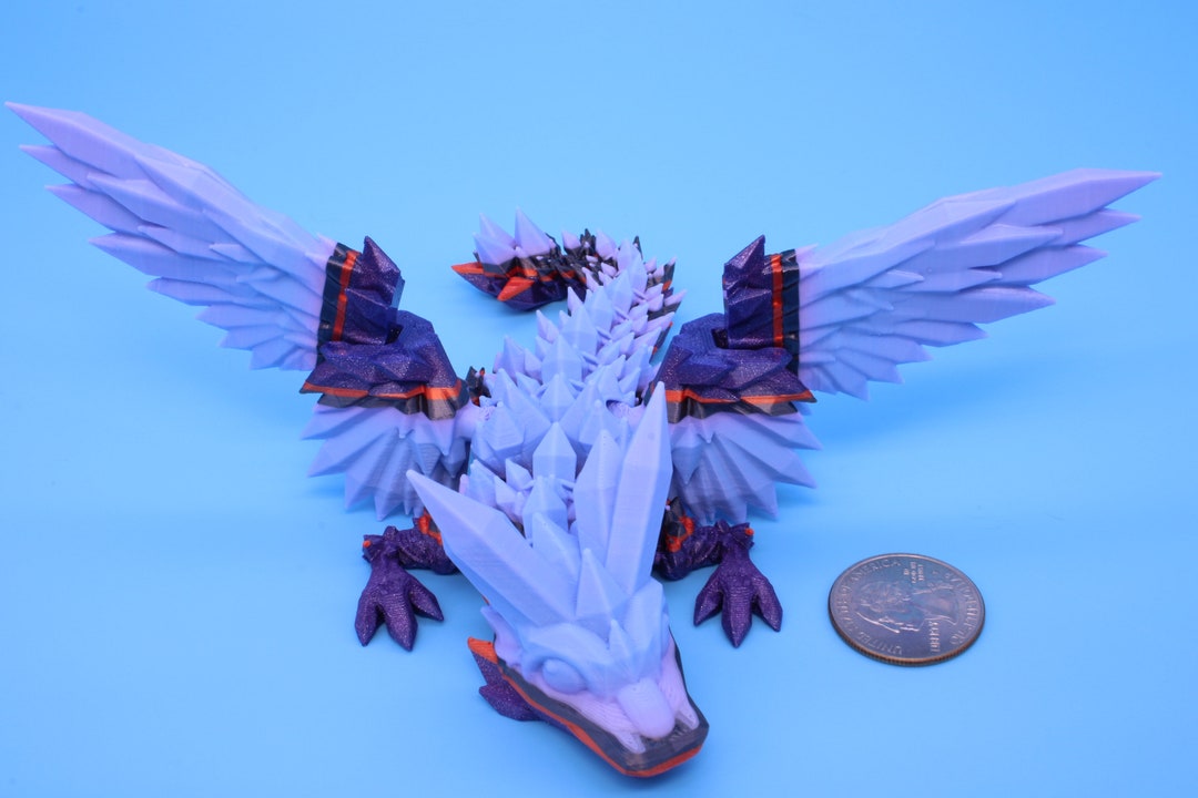 Miniature Baby Crystal Winged Dragon Rainbow 3D Printed - Etsy