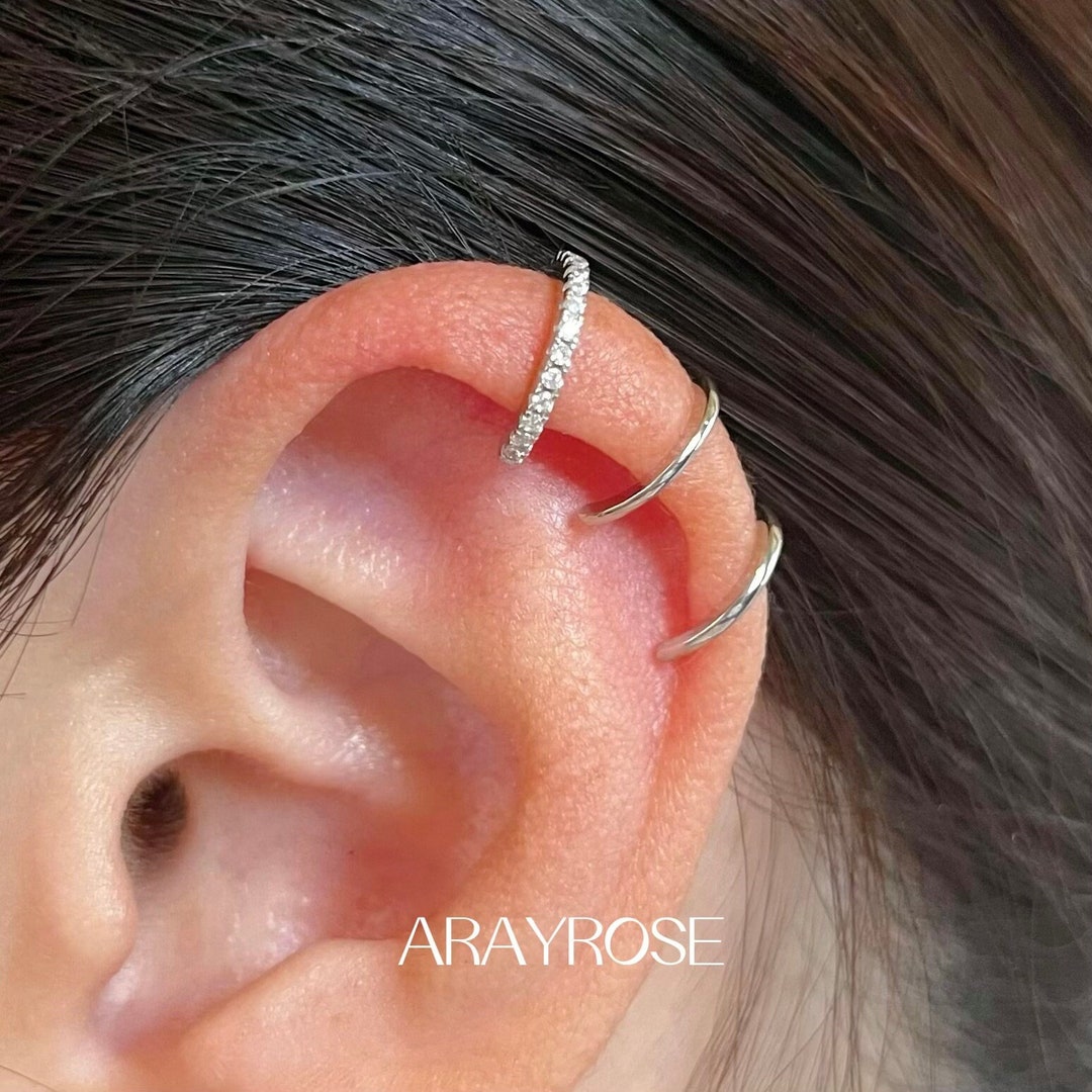 Ear Cuff No Piercing, Triple Hook Ear Cuff, Fake Helix Conch, 18k Gold ...