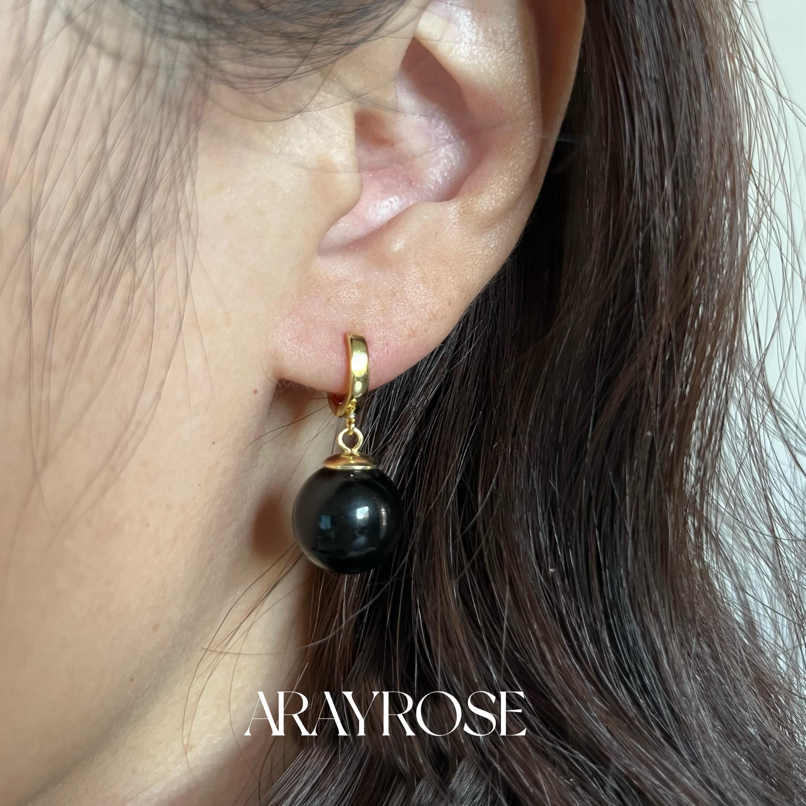 Potara Earrings, Green Yellow Black Red Natural Stones, Anime Earrings ...