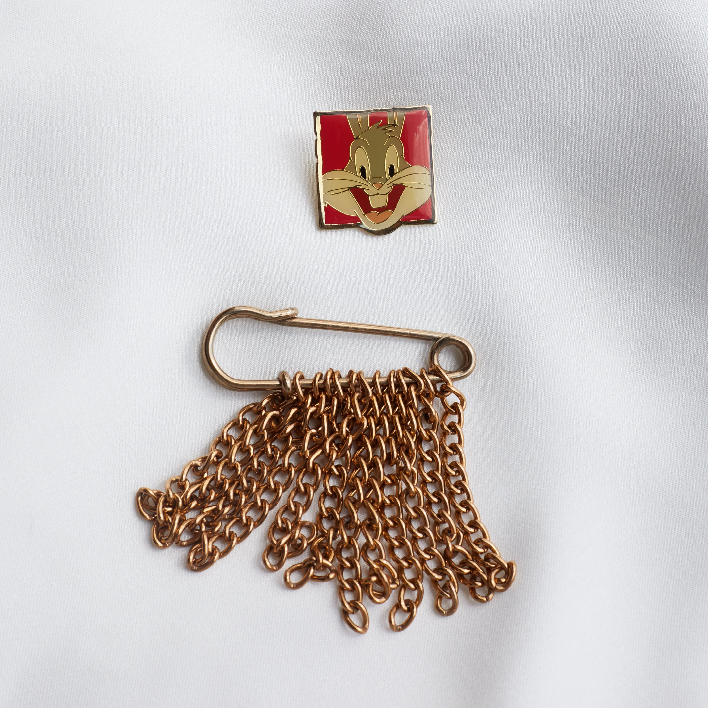 Vintage Bugs Bunny Gold Chain Brooch Combo Safety Pin Fashion Jewelry ...