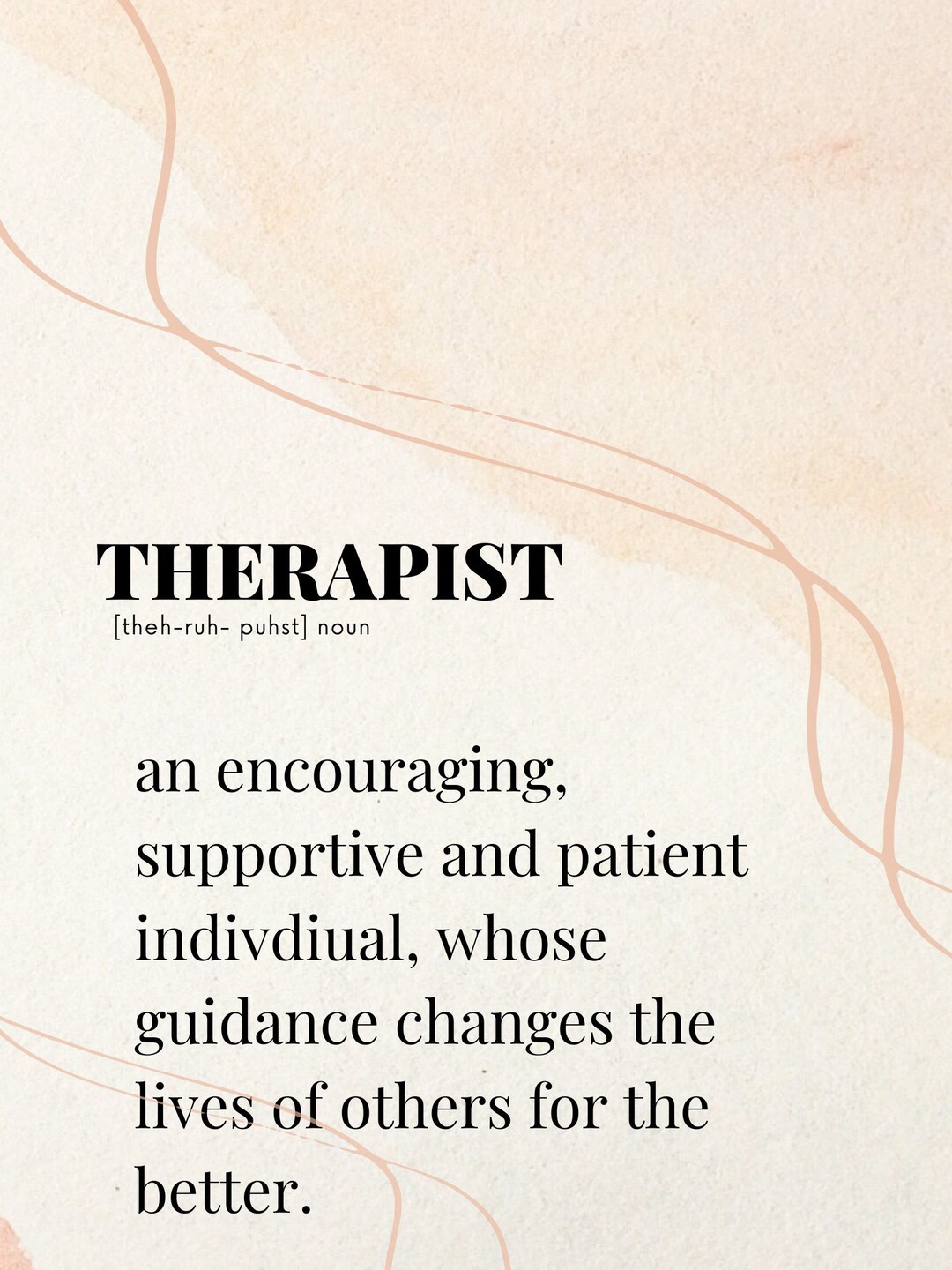 Therapist Definition, Single Poster - Etsy