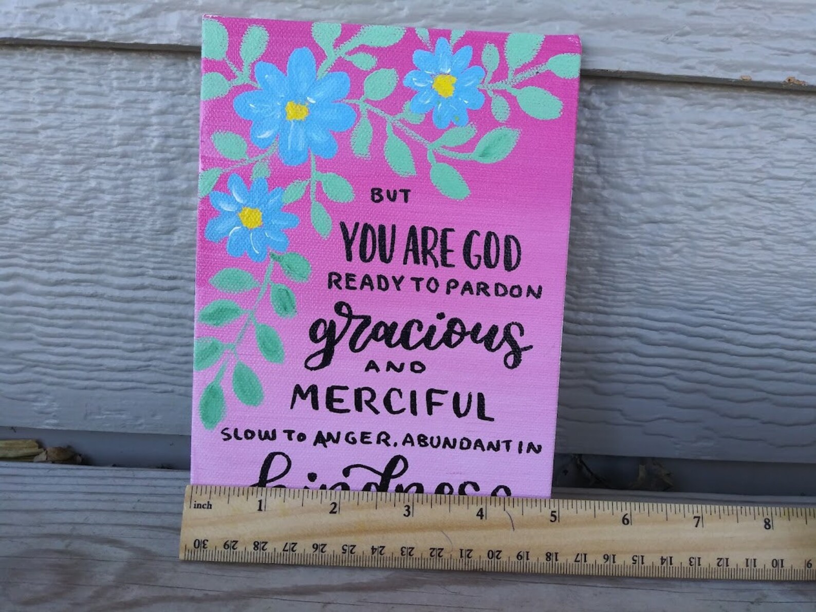 Gracious and Merciful God Hand Painted 5x7 Canvas Nehemiah 9:7 - Etsy