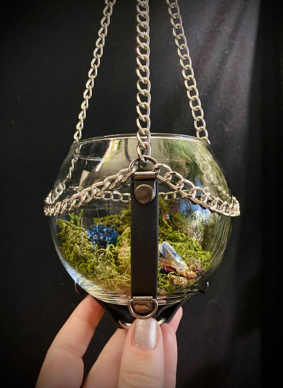 Hanging Terrarium Planter, Glass Globe Included, Minimalist Vegan ...
