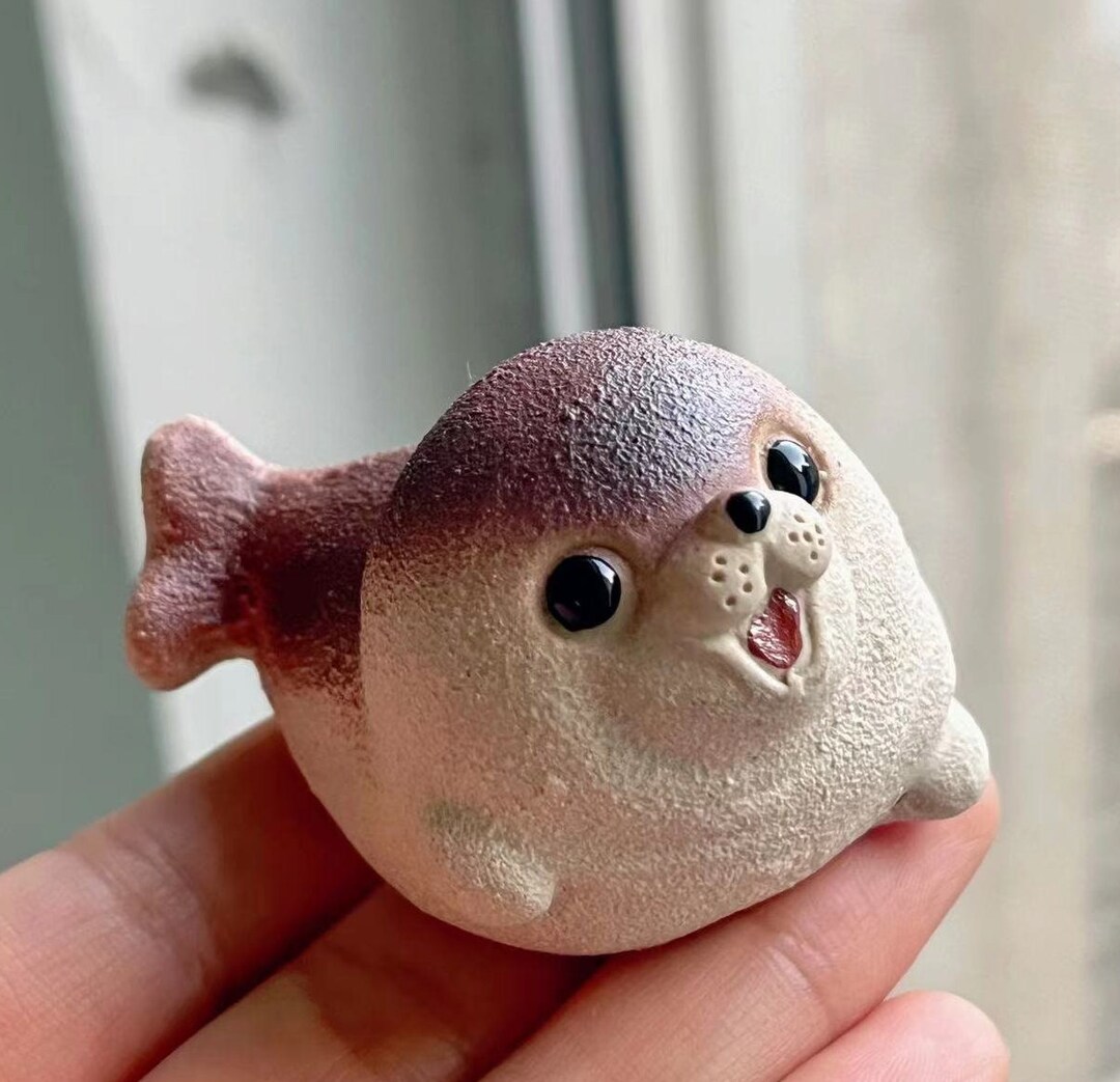 Chubby Pottery Seal Baby Figurine Statue Ceramic Funny Seal - Etsy