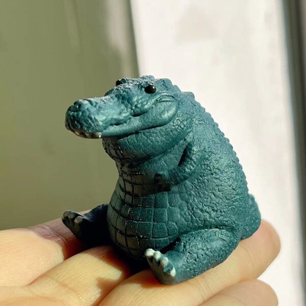 Chubby Crocodile Figurine - Etsy