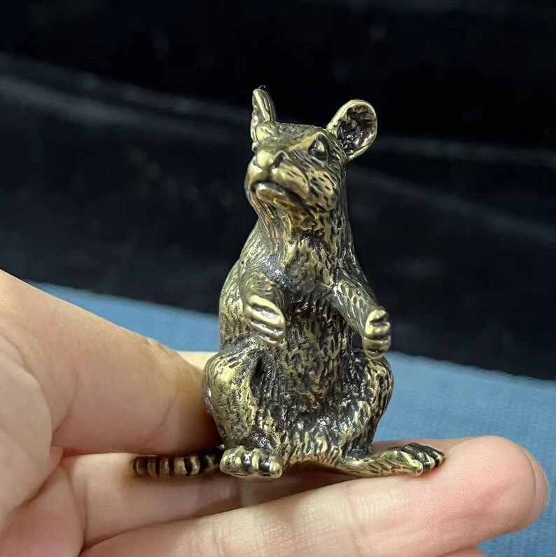 Chubby Copper Carving Feng Shui Luck Mouse Statue Sculpture - Etsy