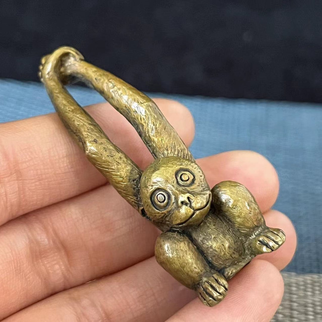 Chubby Copper Carving Monkey Feng Shui Lucky Incense Burner, Old Asian ...
