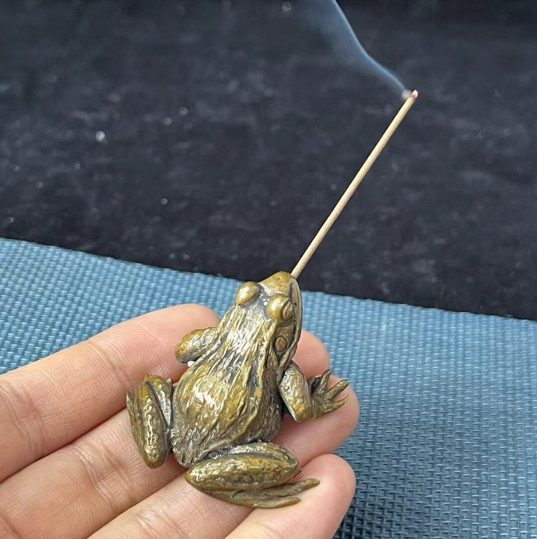 Copper Carving Feng Shui Luck Toad Incense Burner Statue - Etsy