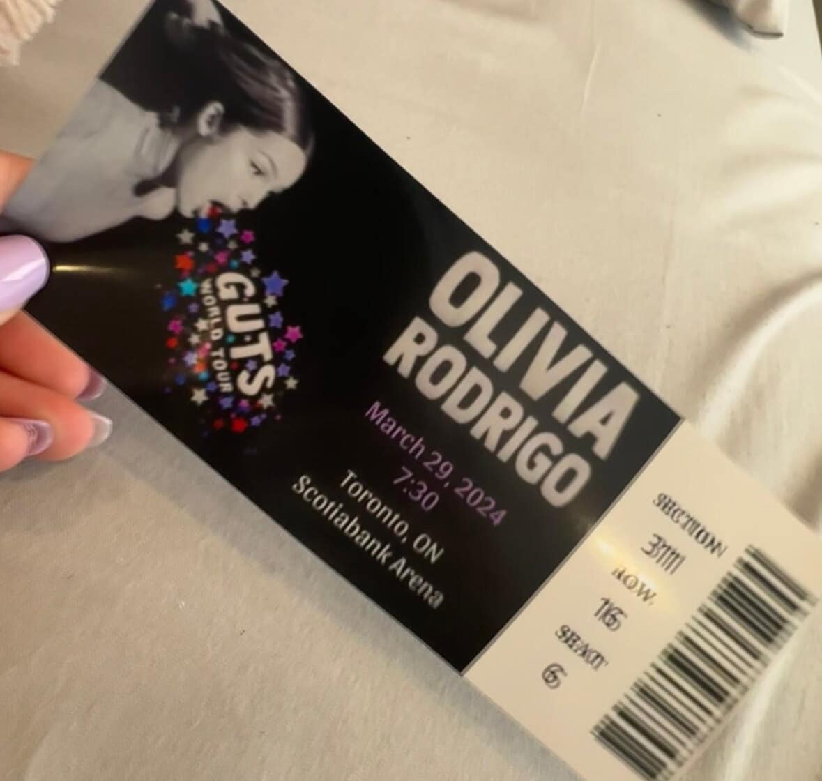 Physical Olivia Rodrigo GUTS TOUR Ticket - Custom - Etsy