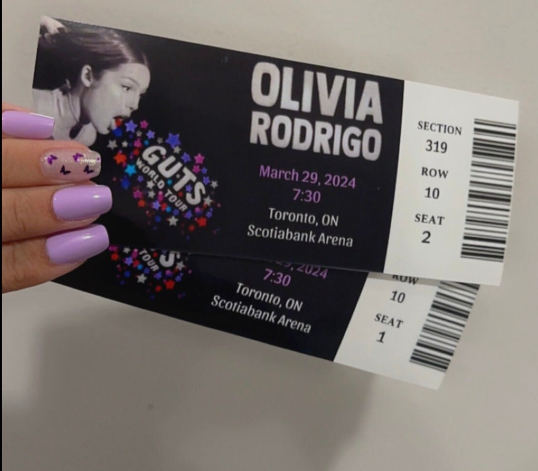 Physical Olivia Rodrigo GUTS TOUR Ticket - Custom - Etsy