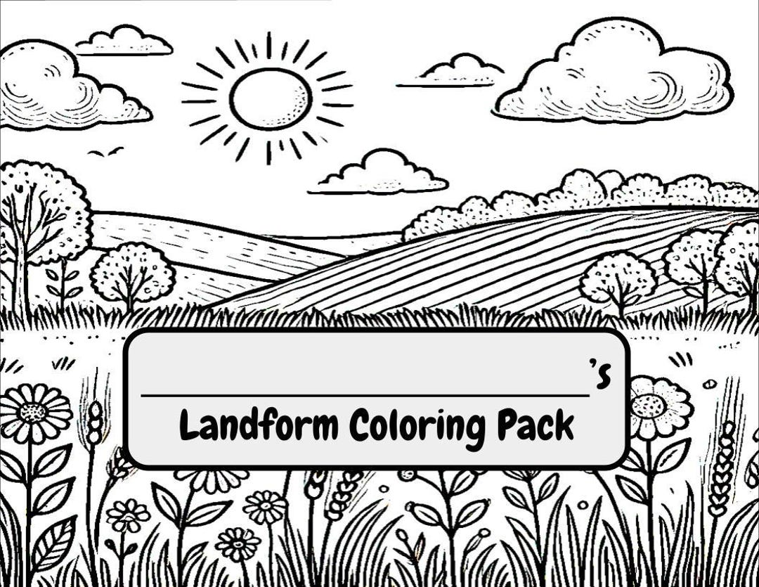 Landforms Informational Coloring Pack - Etsy