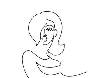 Continuous One Line Drawing of a Woman Diversity. Illustration of Girl ...