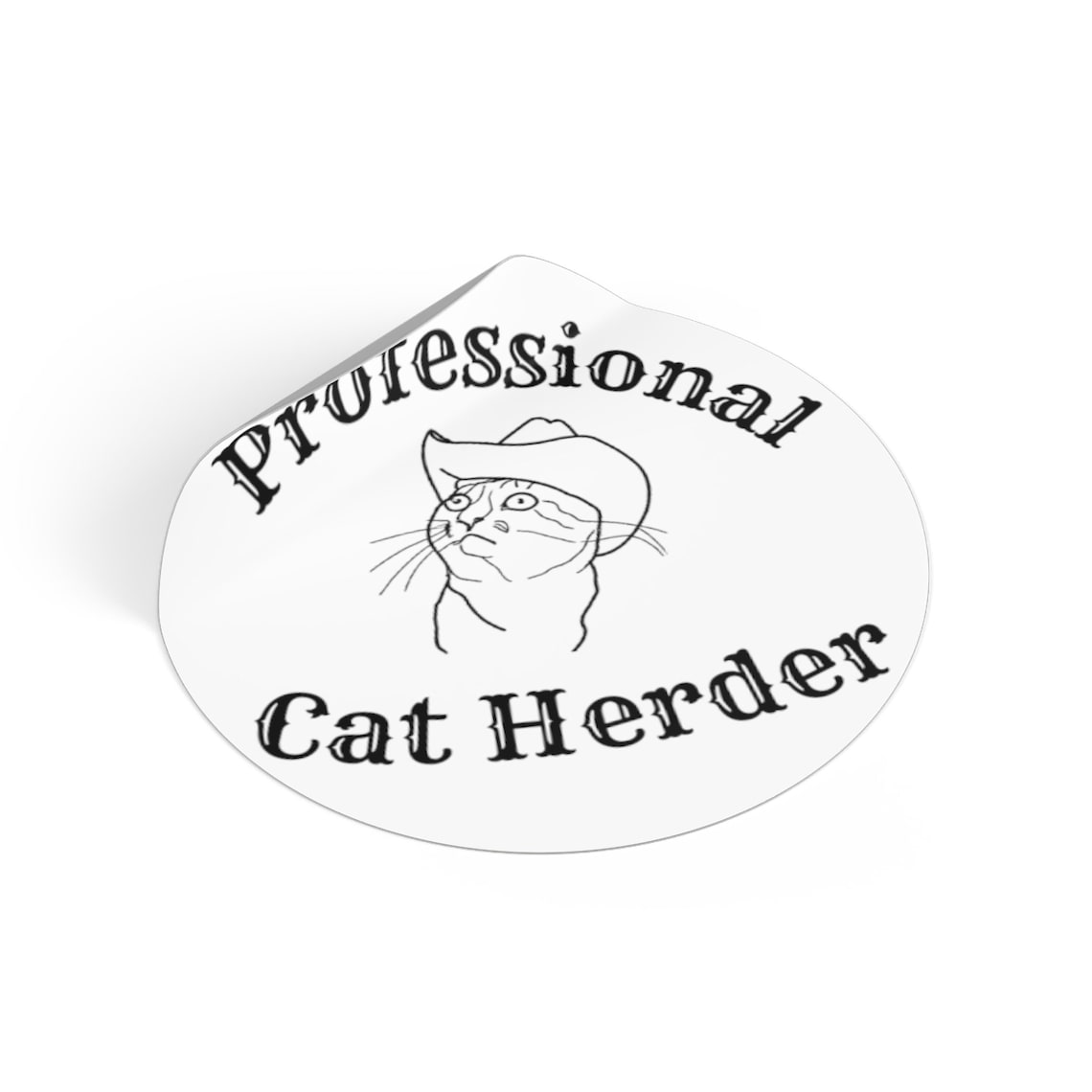 Professional Cat Herder Round Vinyl Stickers - Etsy