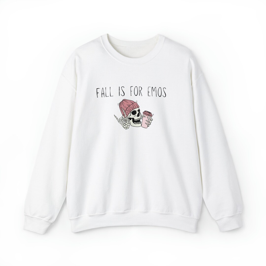 Fall is for Emos Pink Skull and Coffee Unisex Heavy Blend™ Crewneck ...