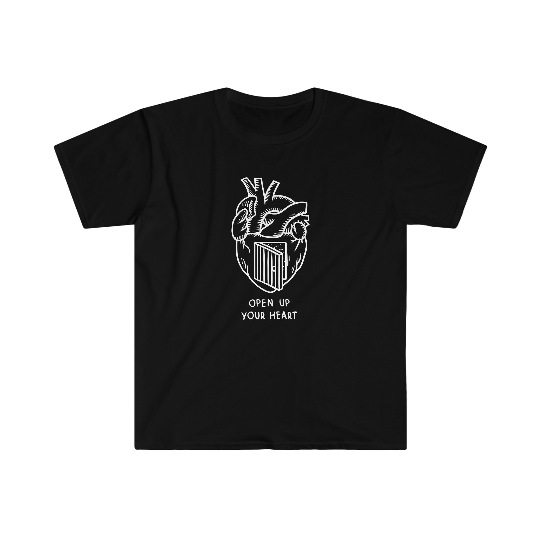 Open up Your Heart --- Human Heart Line Drawing Black Unisex Soft ...