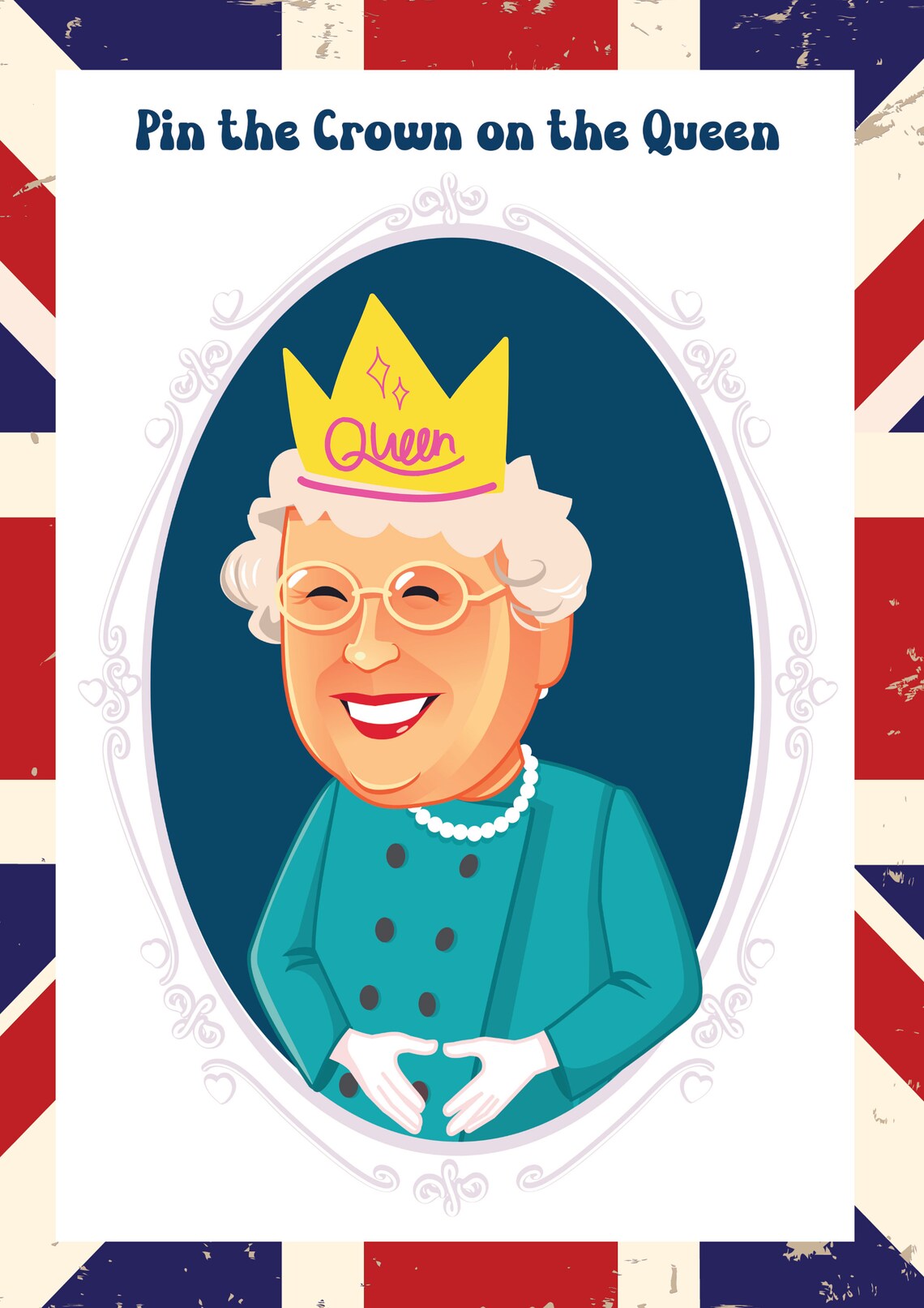 Pin the Crown on the Queen Platinum Jubilee Party Game - Etsy