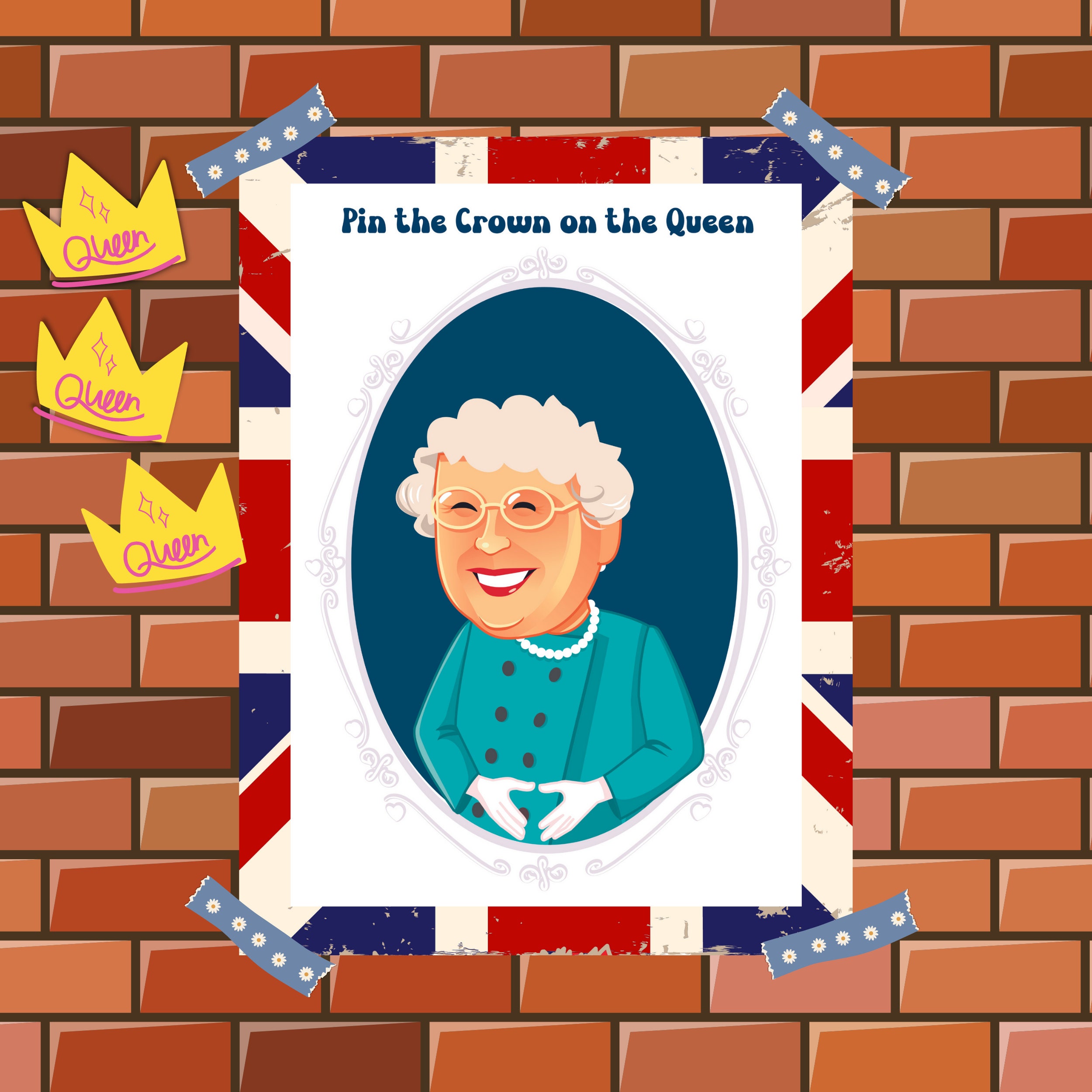 Pin the Crown on the Queen, Platinum Jubilee Party Game, Instant ...