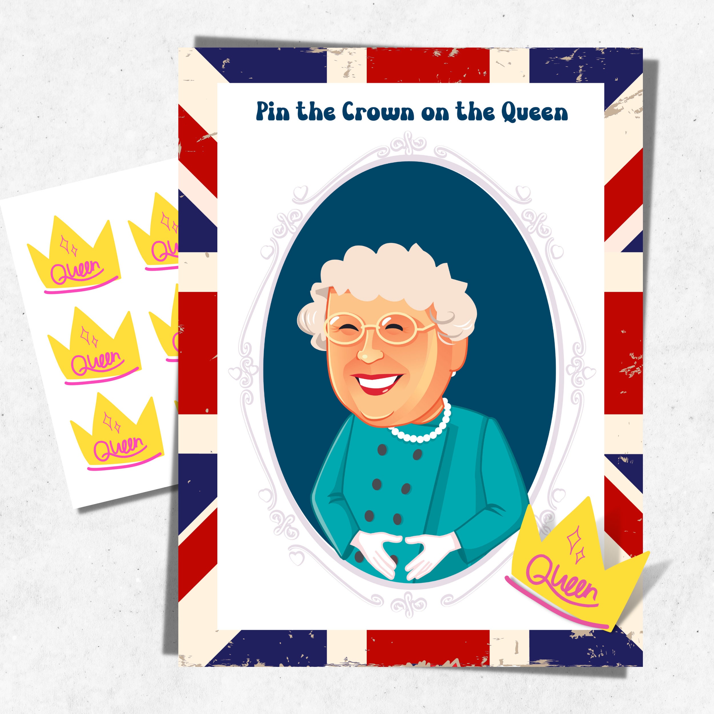 Pin the Crown on the Queen, Platinum Jubilee Party Game, Instant ...