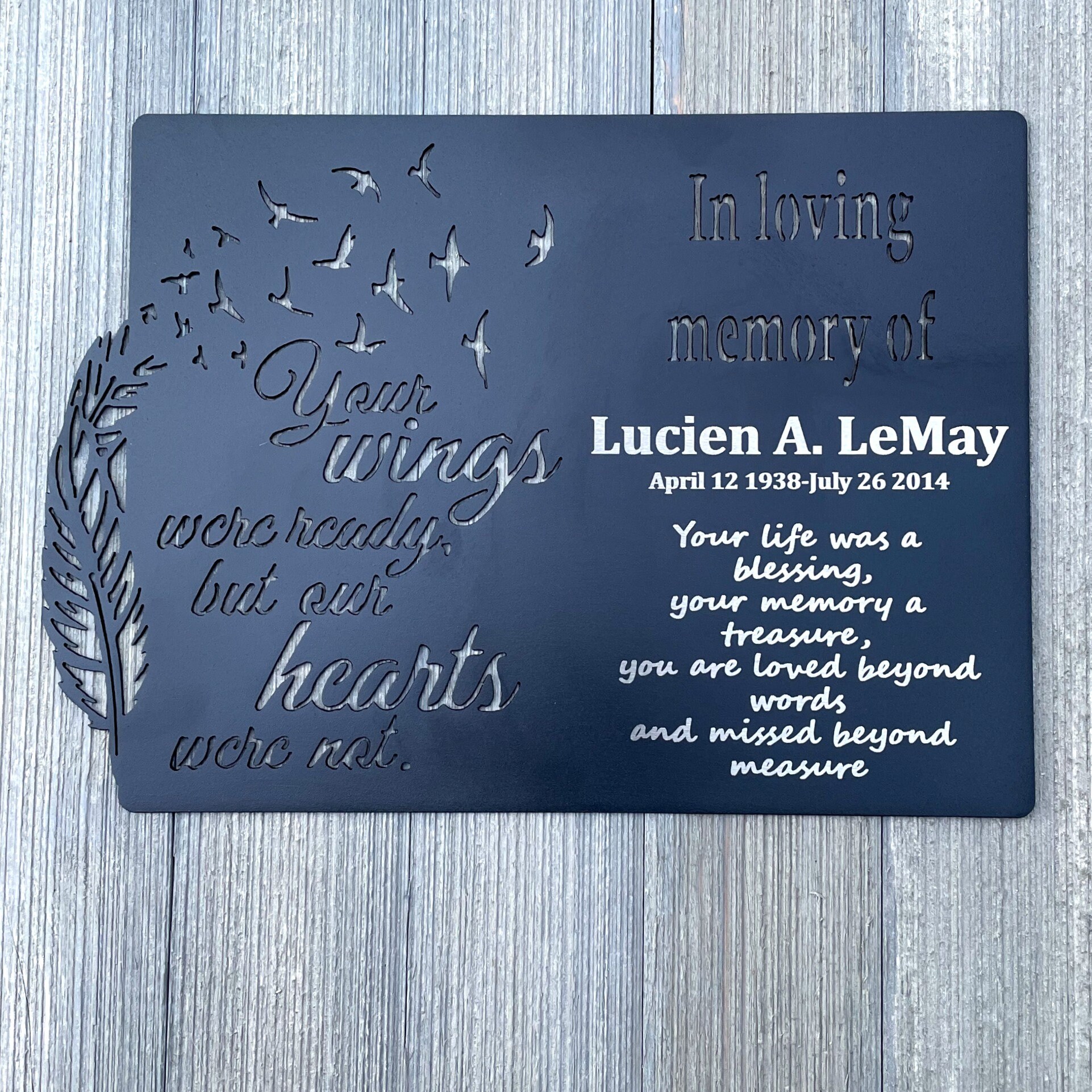 Custom Engraved Memorial Metal Sign - Etsy