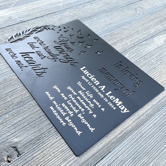 Custom Engraved Memorial Metal Sign - Etsy