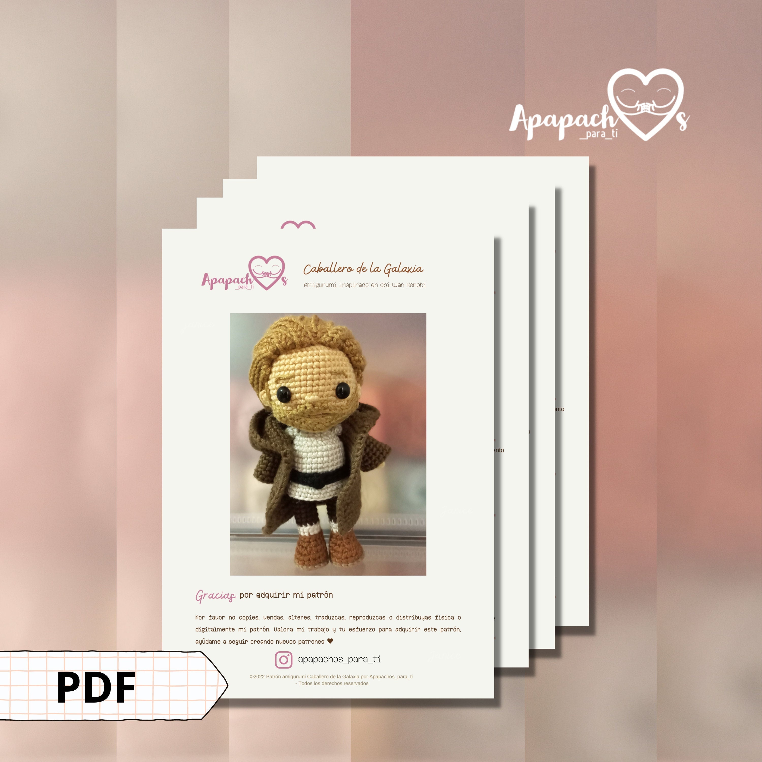 Amigurumi Pattern- Obi Wan Inspired "galaxy Knight". Digital Pattern ...