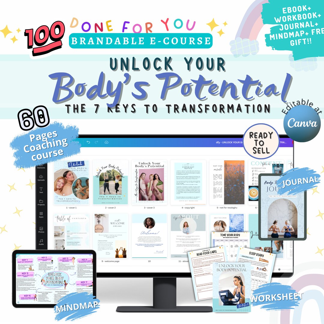 7 Key Body Transformation Done for You Workbook,coaching Program for ...