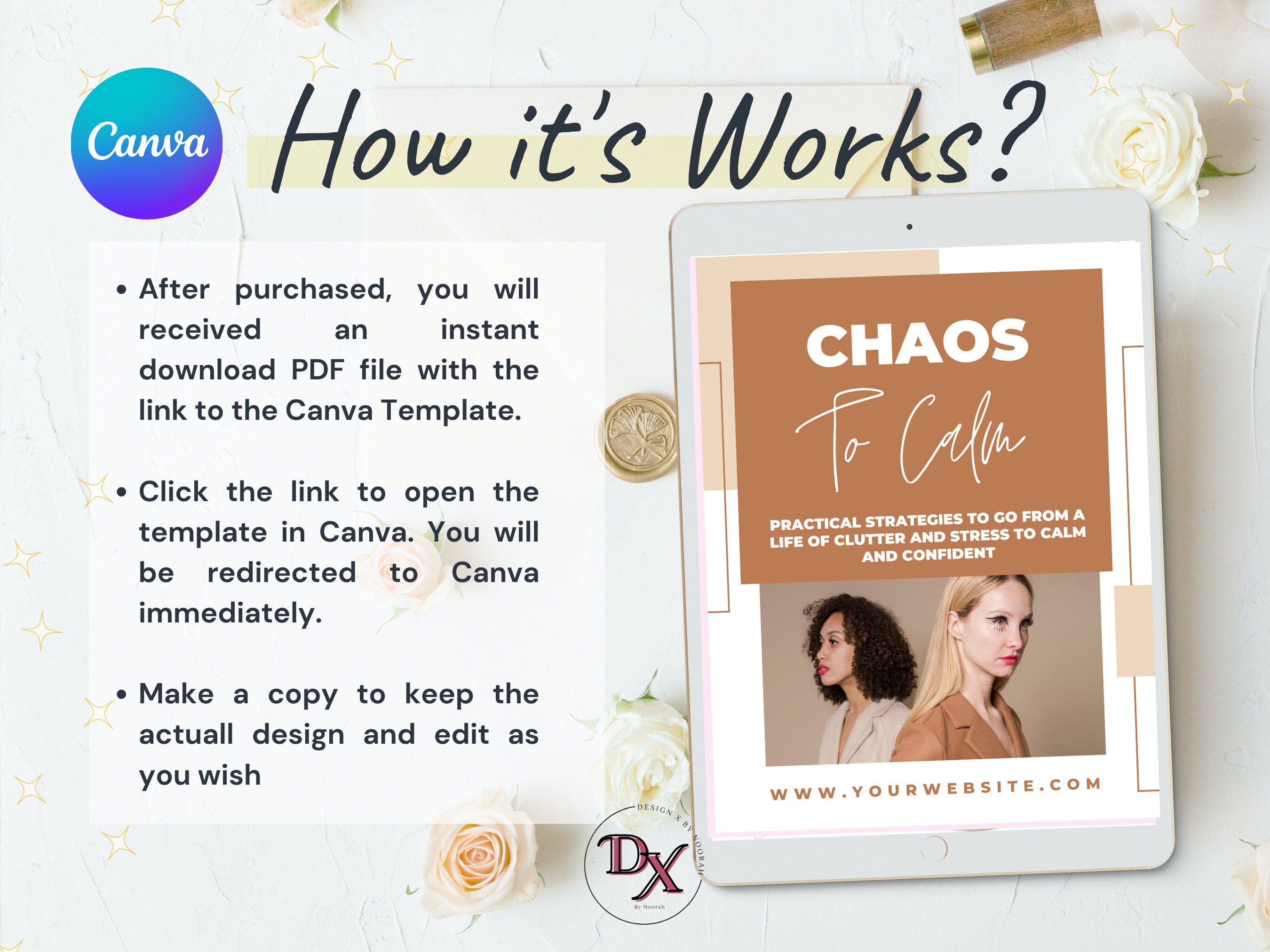 Chaos to Calm Workbook Canva Template Brandable Ecourse | Doneforyou ...