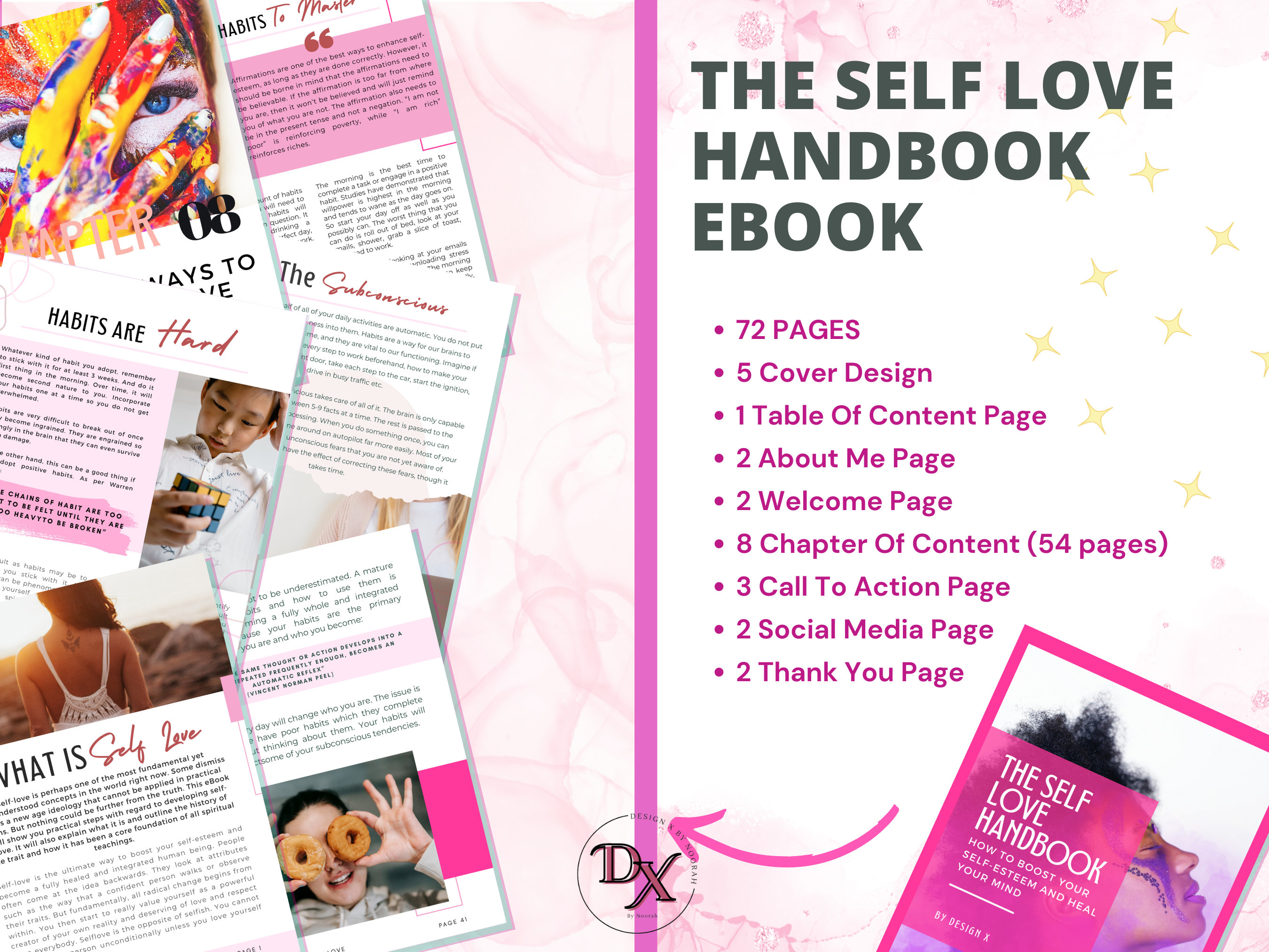 Self Love Workbook Canva Template Brandable Ecourse doneforyou Editable ...