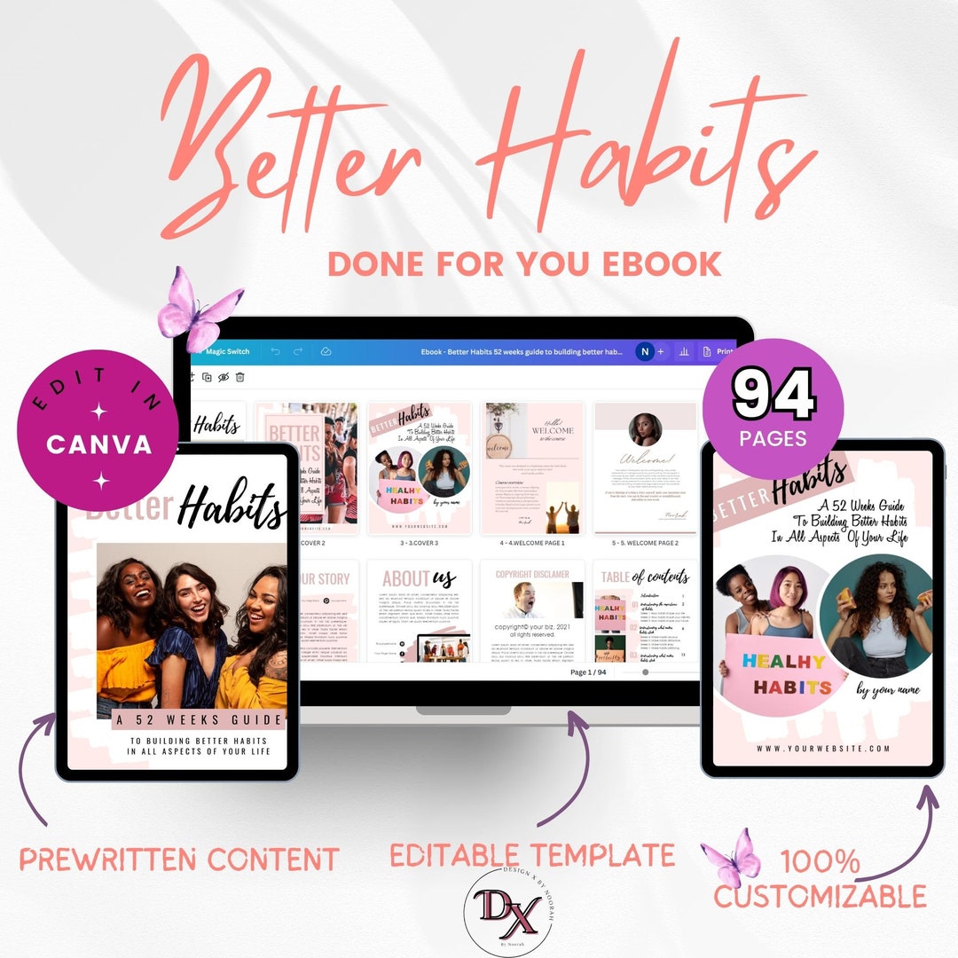 Better Habits Canva Template Brandable Ebook | Done for You Editable ...