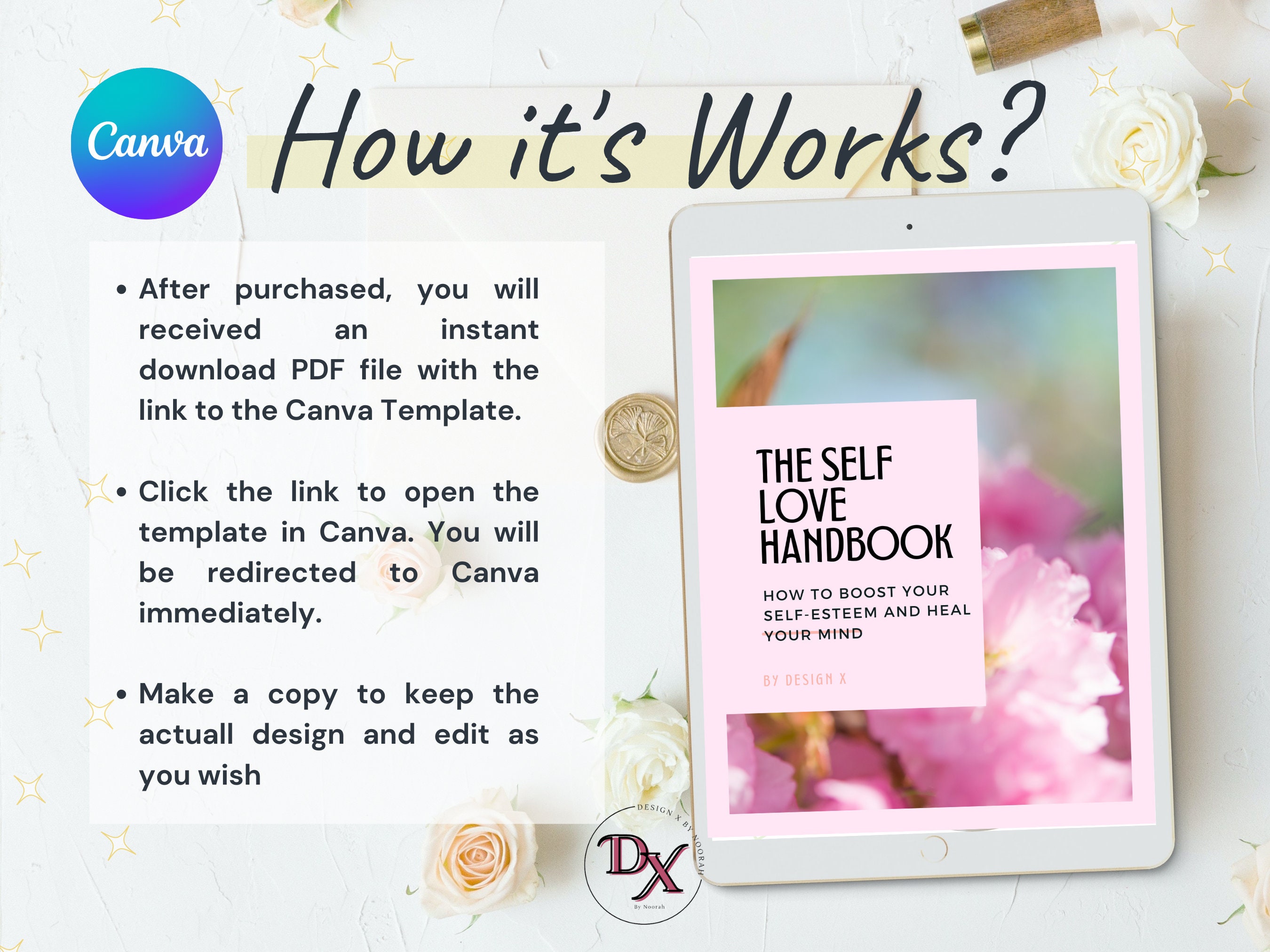 Self Love Workbook Canva Template Brandable Ecourse doneforyou Editable ...