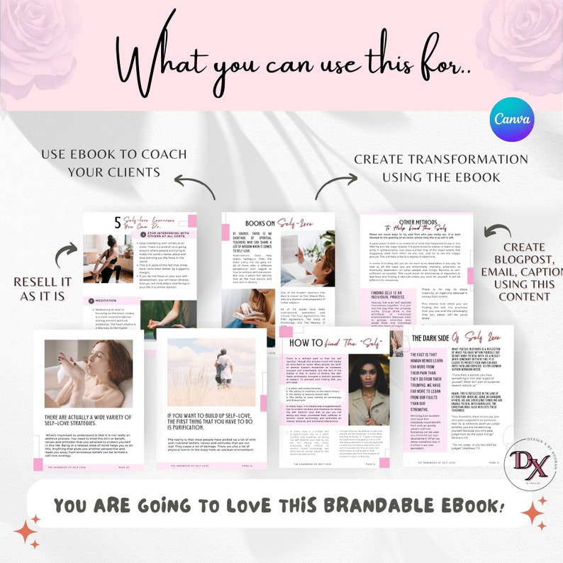 Self Love Workbook Canva Template Brandable Ecourse |doneforyou ...
