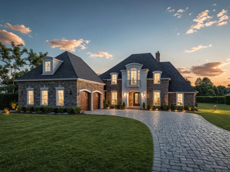 French Country Home Plan – Southern Design, 4 Bedroom (PDF Blueprints ...