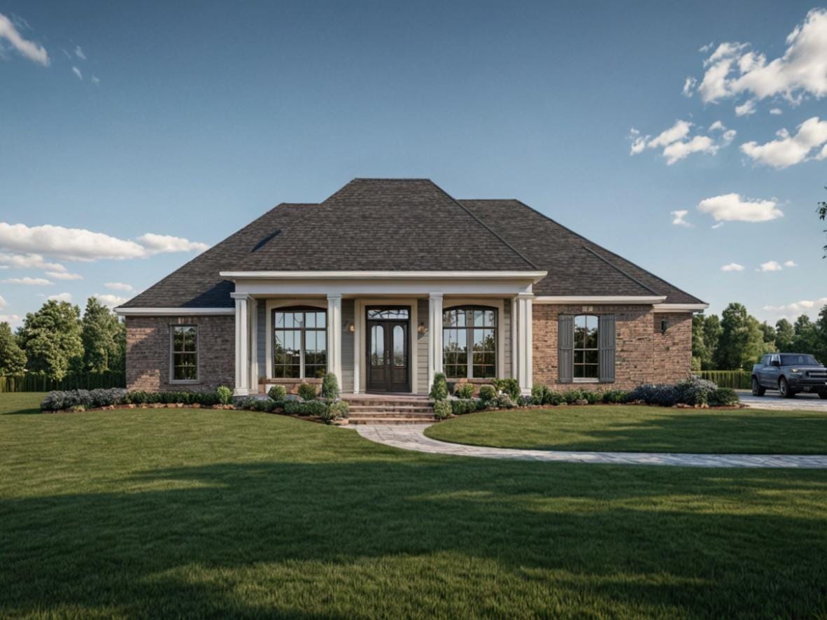 Southern French Country House Plan – 4 Bedroom, Brick Exterior (PDF ...