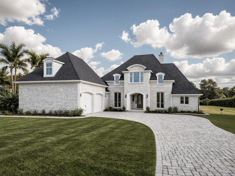French Country Home Plan – Southern Design, 4 Bedroom (PDF Blueprints ...