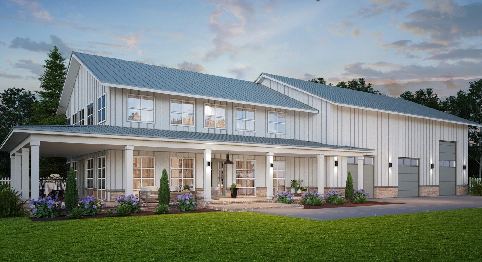 The Creek | 2-story Modern Barn Home With Wrap Porch | Digital Builder ...
