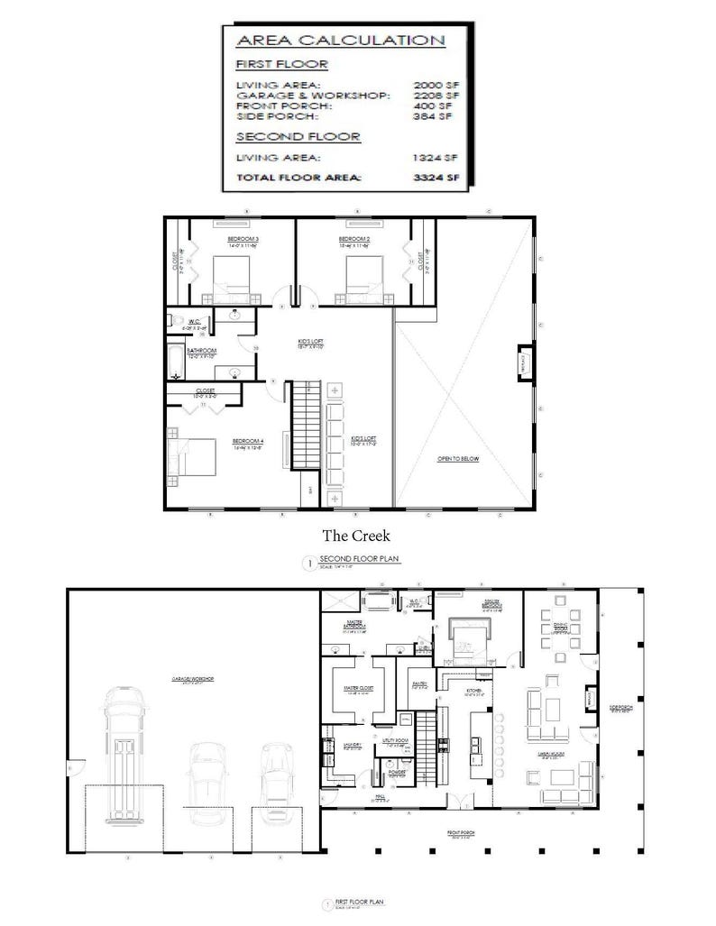 The Creek | 2-story Modern Barn Home With Wrap Porch | Digital Builder ...