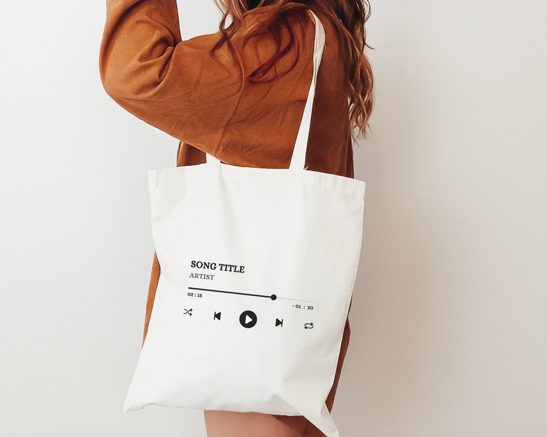 Personalized Song Canvas Tote Bag Gift With Song Title - Etsy