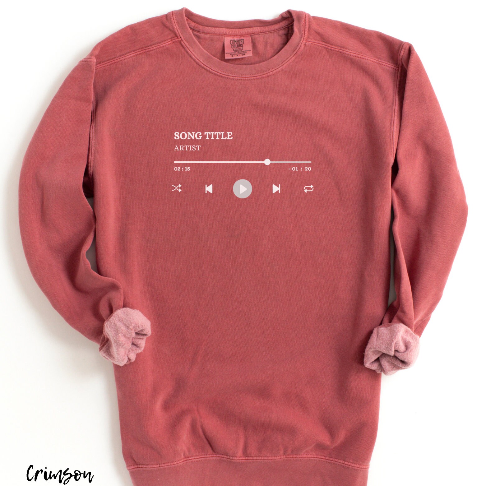 Custom Song Comfort Colors Sweatshirt: Personalized Music Gift - Etsy