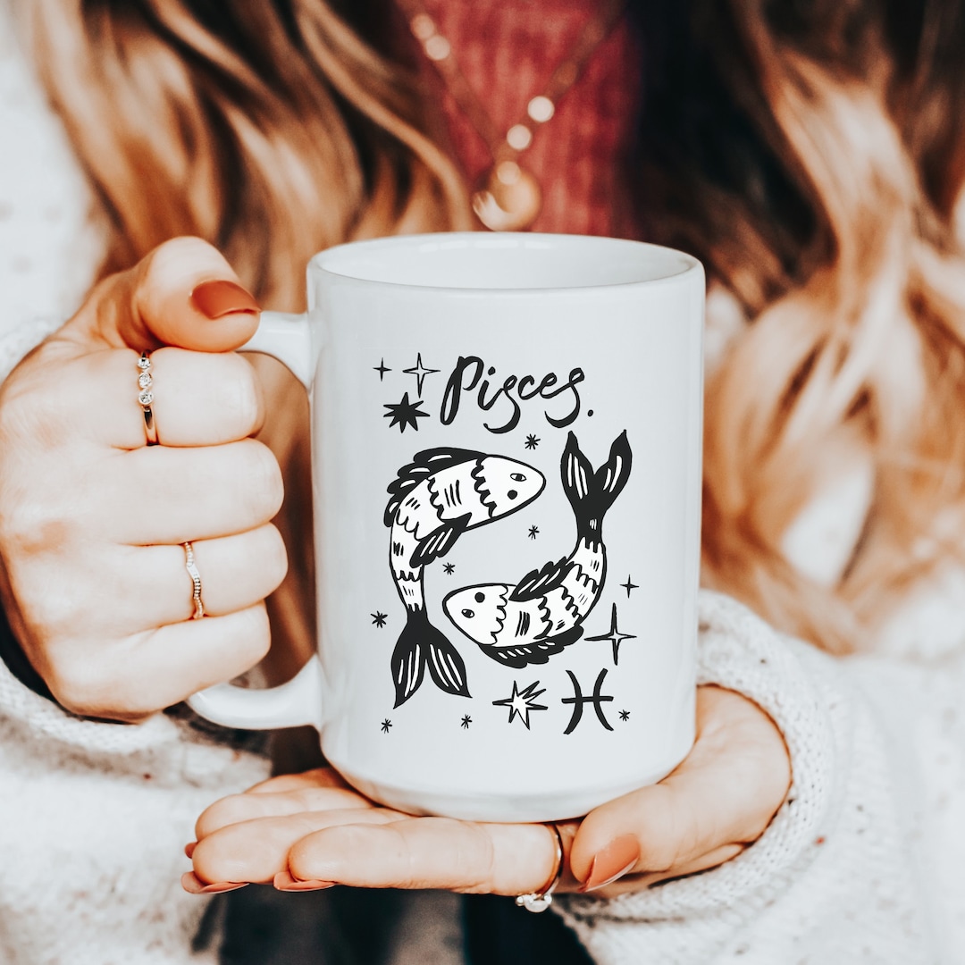 Pisces Zodiac Mug, Astrology Gift, Fish Design - Etsy
