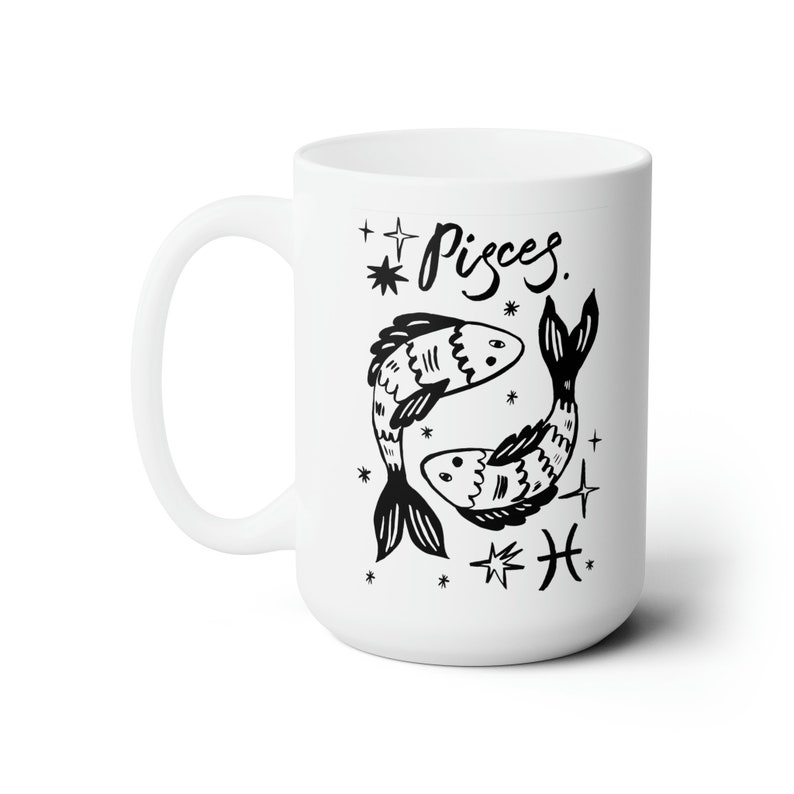 Pisces Zodiac Mug, Astrology Gift, Fish Design - Etsy