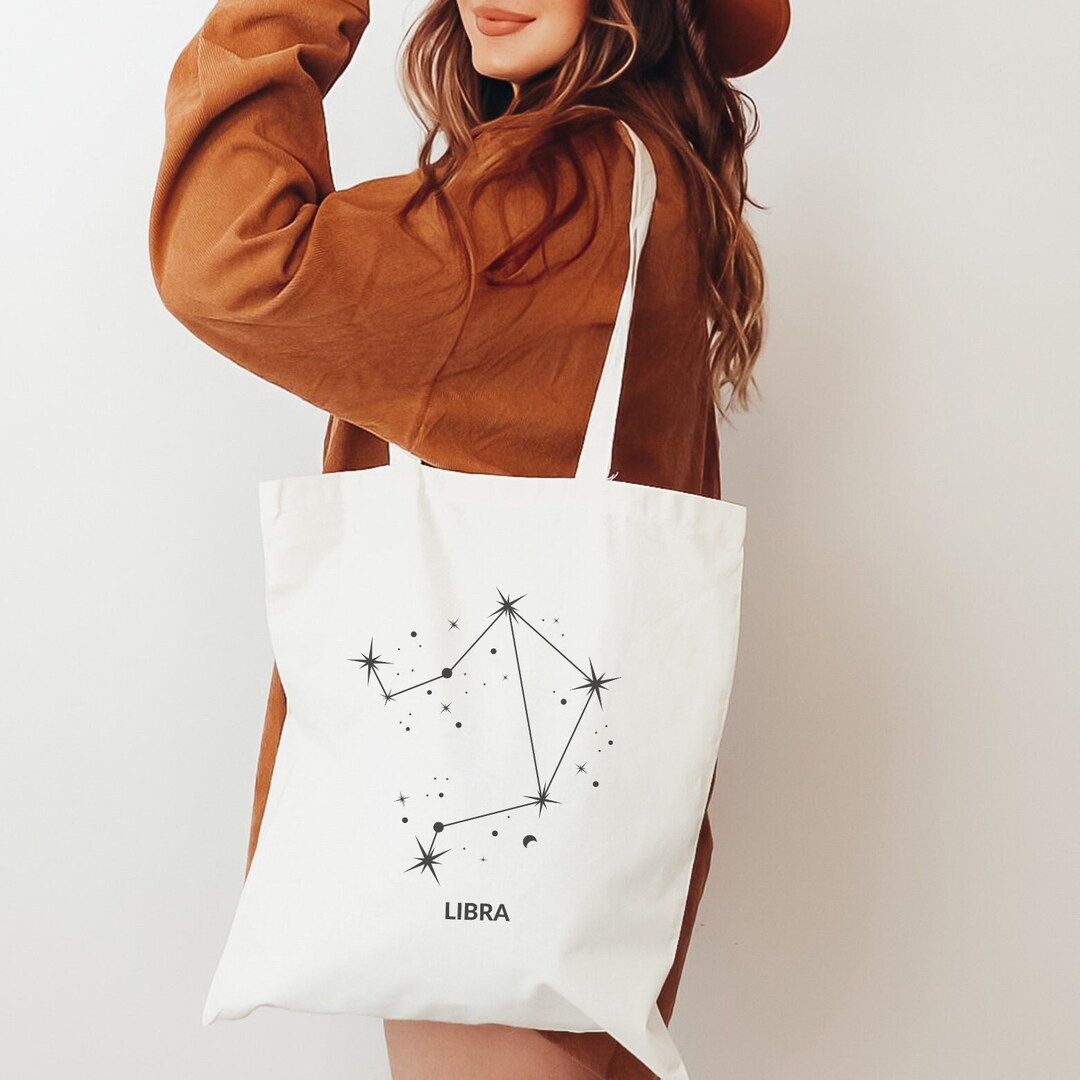 Libra Zodiac Star Sign Tote Bag: Astrology Gift, Reusable Bag - Etsy